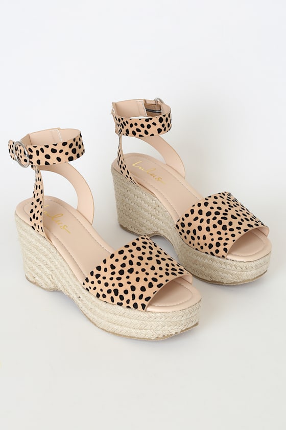 Cheetah Print Sandals - Espadrille Sandals - Platform Espadrilles - Lulus