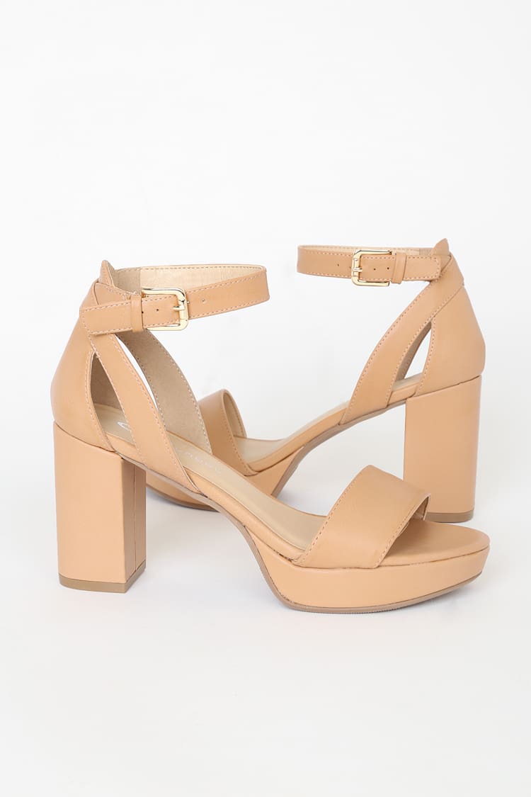 Beige Platform Heels