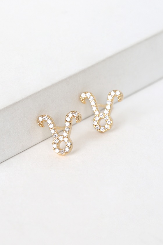 Cubic Zirconia Earrings - Zodiac Earrings - Taurus Earrings - Lulus