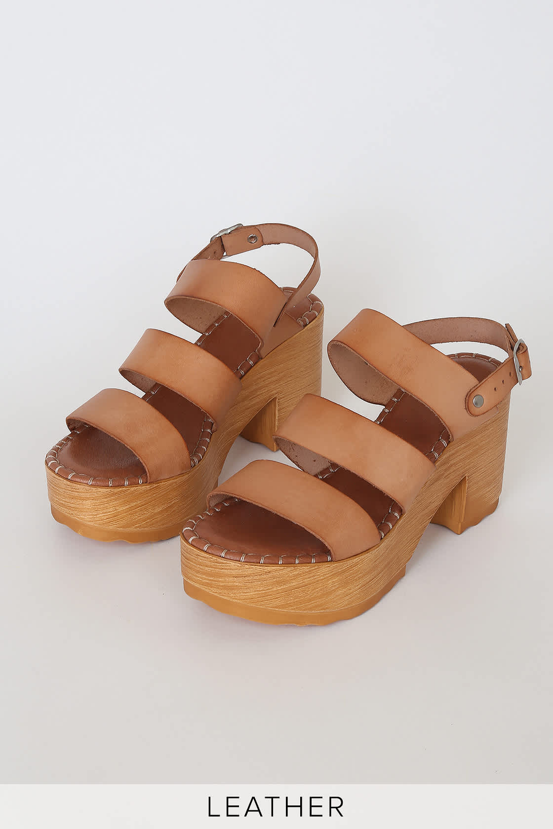 Musse & Cloud Fria Natural - Platform Sandals - Genuine Leather - Lulus