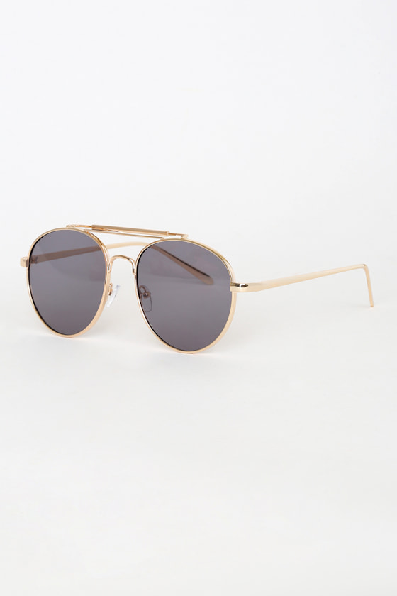 Cool Gold Sunglasses - Aviator Sunglasses - Gradient Sunglasses - Lulus