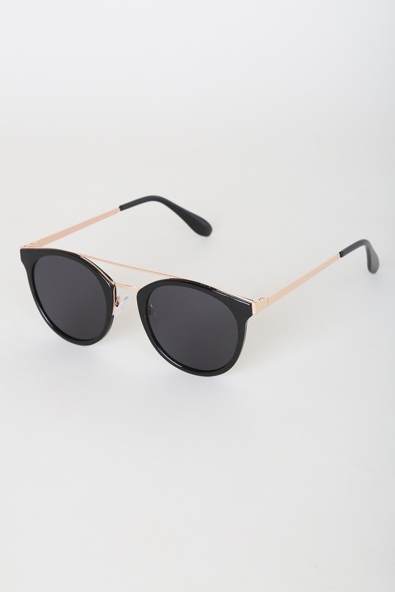 Cute Black And Gold Sunglasses Tinted Sunnies Sunglasses
