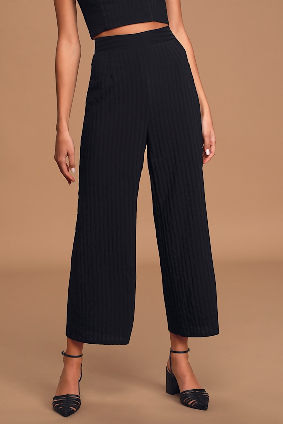 Sage the Label Infinity - Black Cropped Pants - Wide-Leg Pants - Lulus