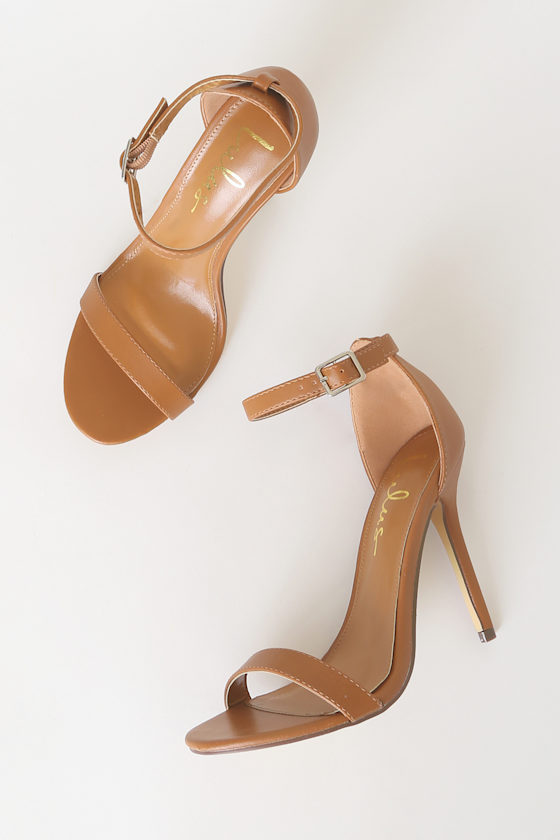 Ankle Strap High Heels - Tan Stiletto Heels - Skin Tone Heels - Lulus