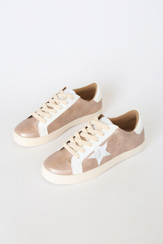 Cute Rose Gold Sneakers - Lace-Up Sneakers - Vegan Leather Shoes - Lulus