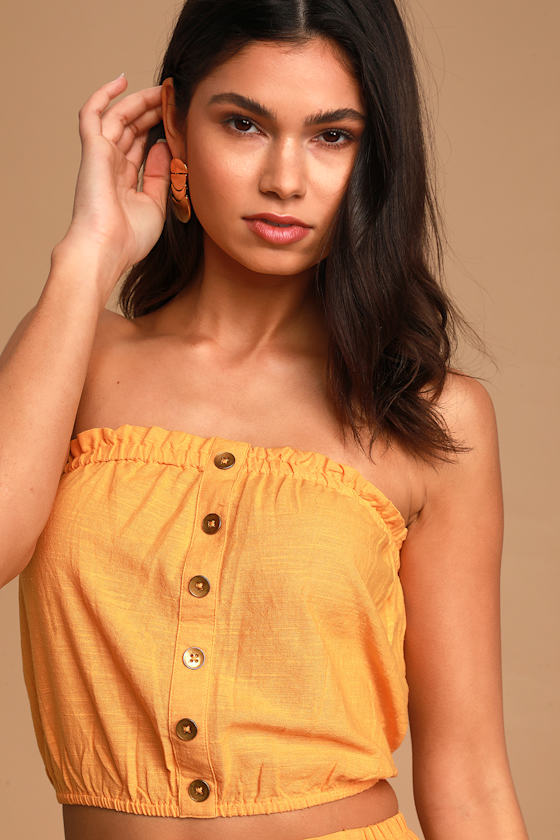 Billabong x Sincerely Jules - Spring Rays - Orange Crop Top - Lulus