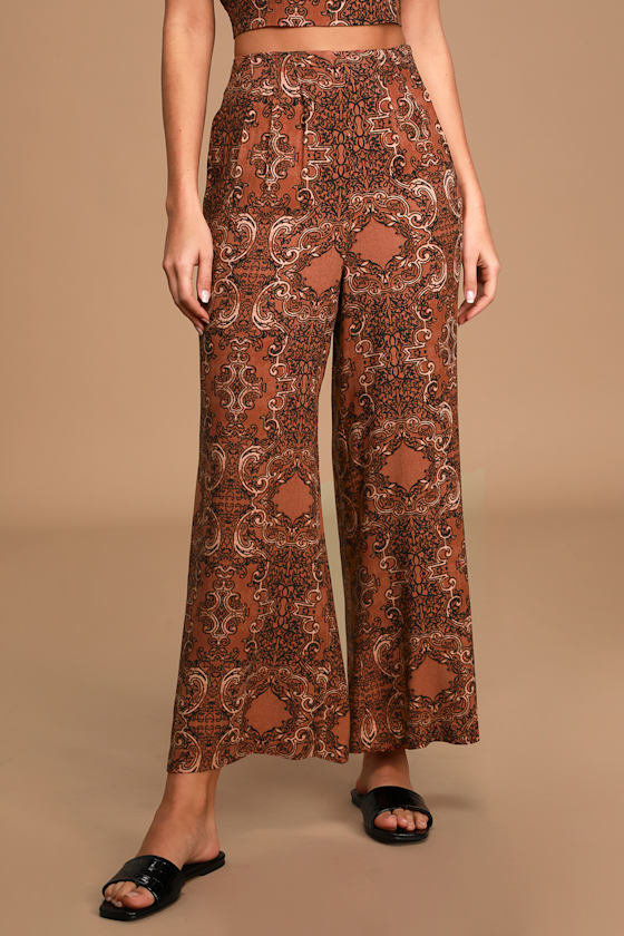 Amuse Society Paradise - Rust Red Bottoms - Cropped Pants - Lulus