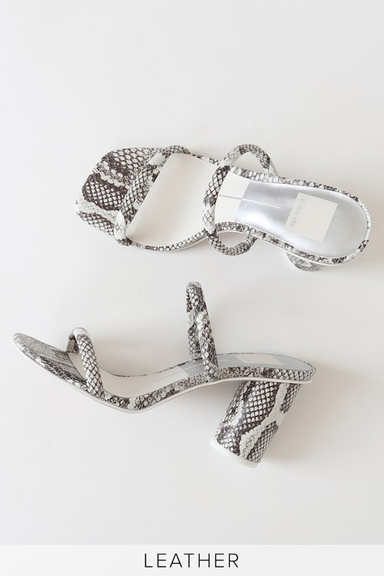 Dolce Vita Noles Leather Heels - Snake Print Heeled Sandals - Lulus