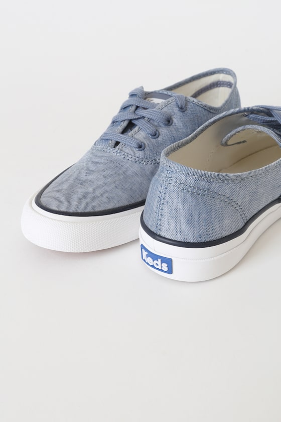 Keds Surfer Chambray - Blue Sneakers - Canvas Sneakers - Lulus
