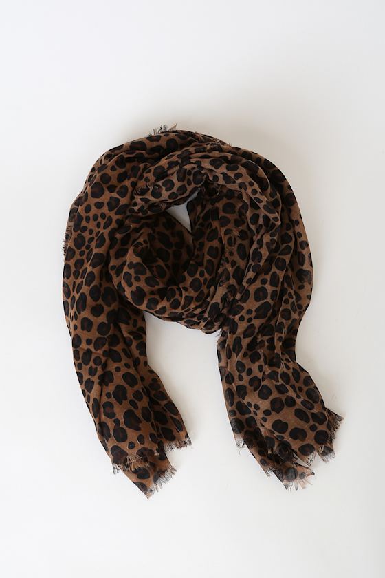 Brown Leopard Print Scarf - Lightweight Scarf - Women's Scarf - Lulus
