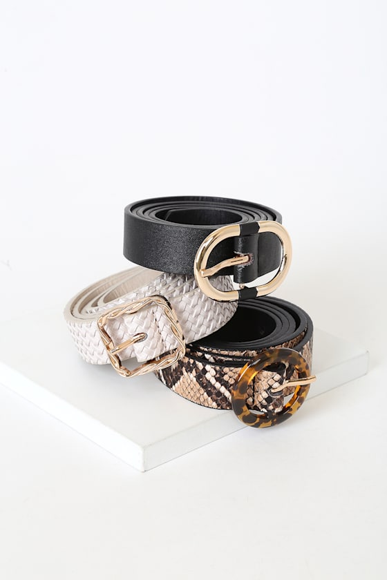 Cute Multi Belt Set - Vegan Leather Belts - Animal Print Belts - Lulus