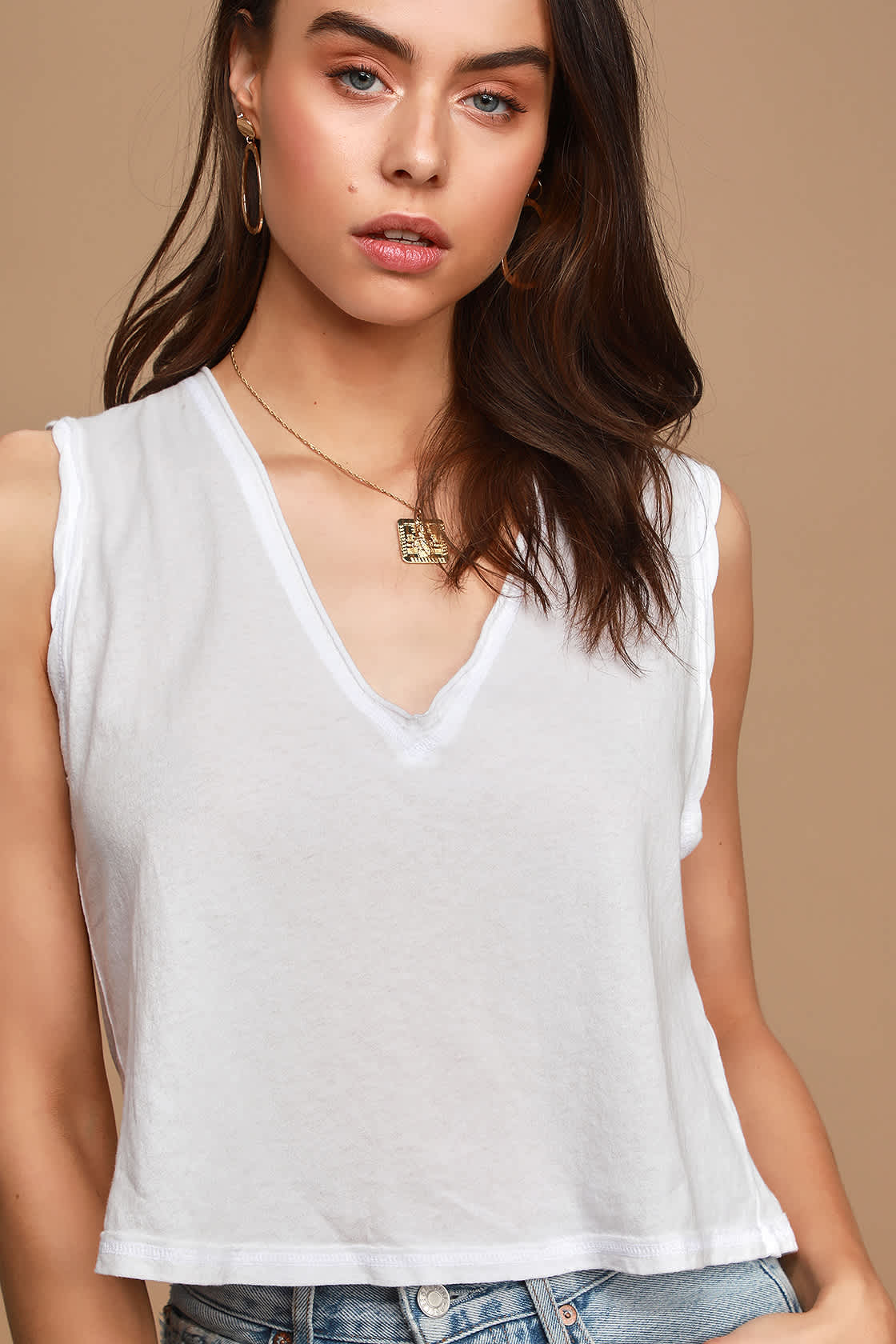 Free People Dreamy - White Tank Top - Muscle Tank Top - Lulus