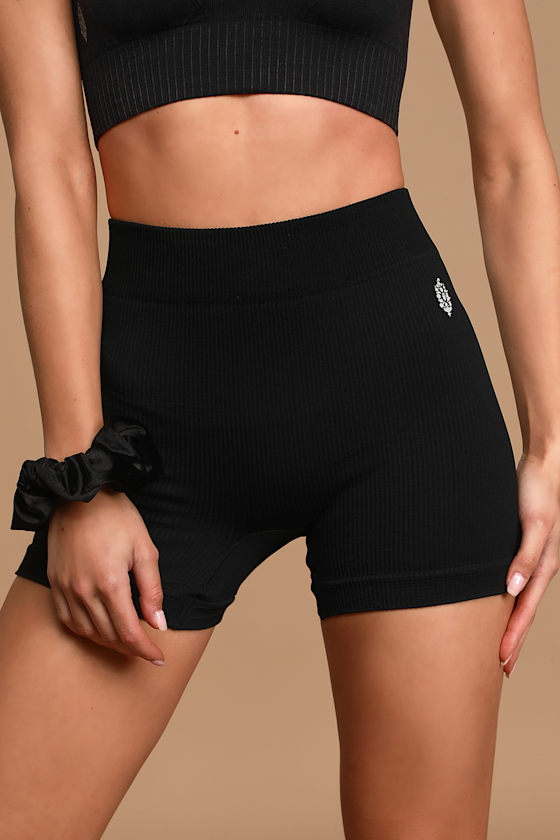 Free People Movement Seamless - Black Shorts - Running Shorts - Lulus