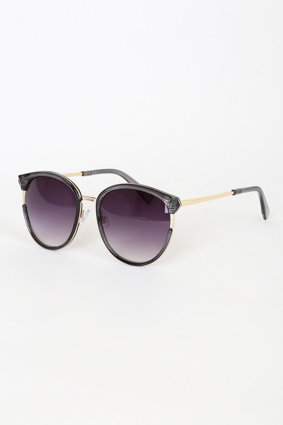 Cute Grey Sunglasses Oversized Sunglasses Round Sunnies Lulus