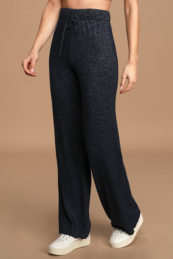 Heather Navy Blue Sweatpants - Drawstring Pants - Lounge Pants - Lulus