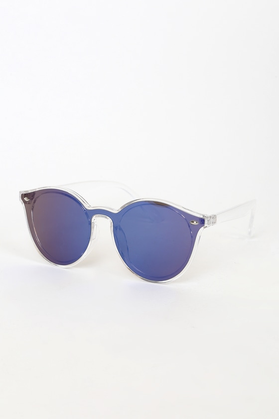 Mirrored Clear Sunglasses Round Sunglasses Frameless Sunnies Lulus
