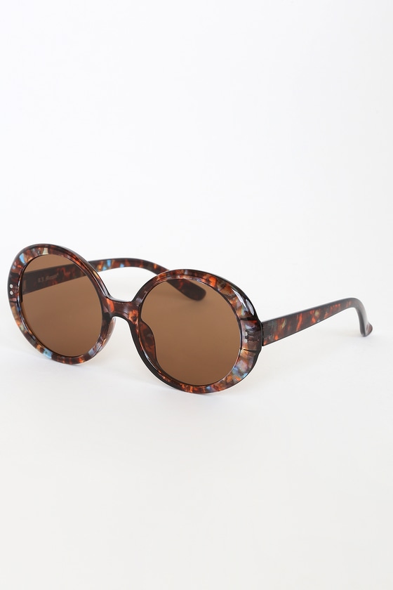 Cute Tortoise Sunglasses Round Sunnies Oversized Sunglasses
