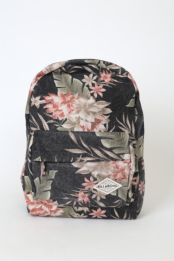 Billabong Hand Over Love - Floral Print Backpack - Black Backpack - Lulus