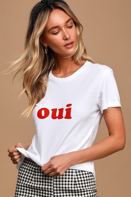 Prince Peter Oui Tee - White Graphic Tee - Short Sleeve T-Shirt - Lulus