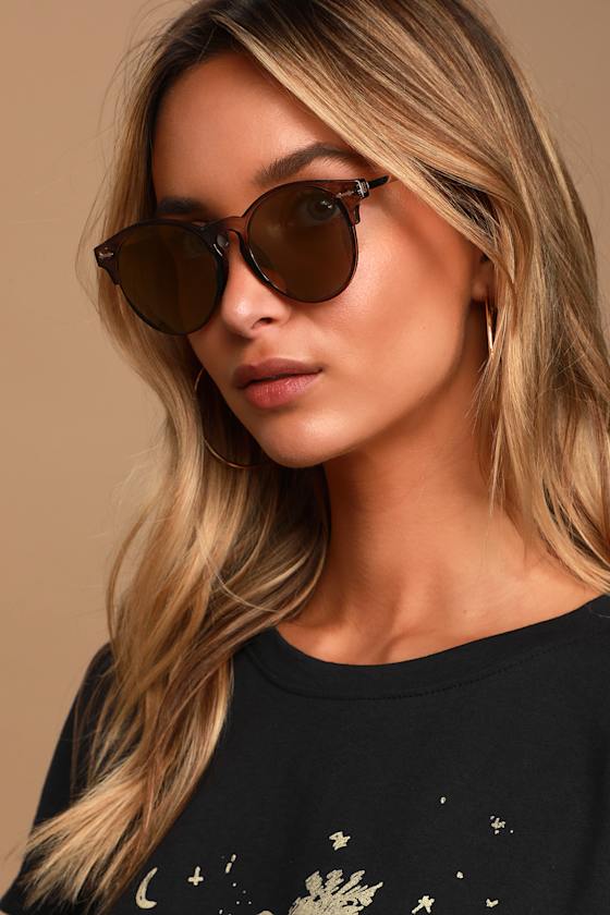 Cute Taupe Sunglasses - Transparent Sunglasses - Sunnies - Lulus