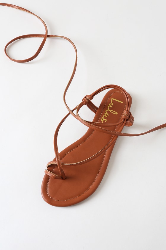 Chic Tan Sandals Flat Sandals Lace Up Sandals Lulus