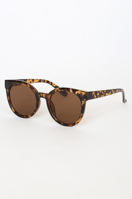 Chic Tortoise Sunglasses Rounded Sunnies Oversized Sunnies Lulus