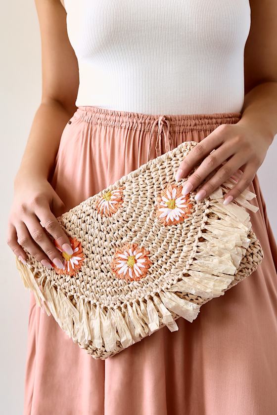 Cute Natural Clutch - Woven Clutch - Raffia Clutch - Lulus
