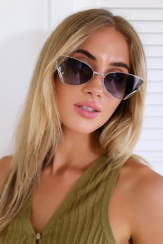 Cool Silver Cat Eye Sunglasses Wire Frame Cat Eye Sunglasses Lulus
