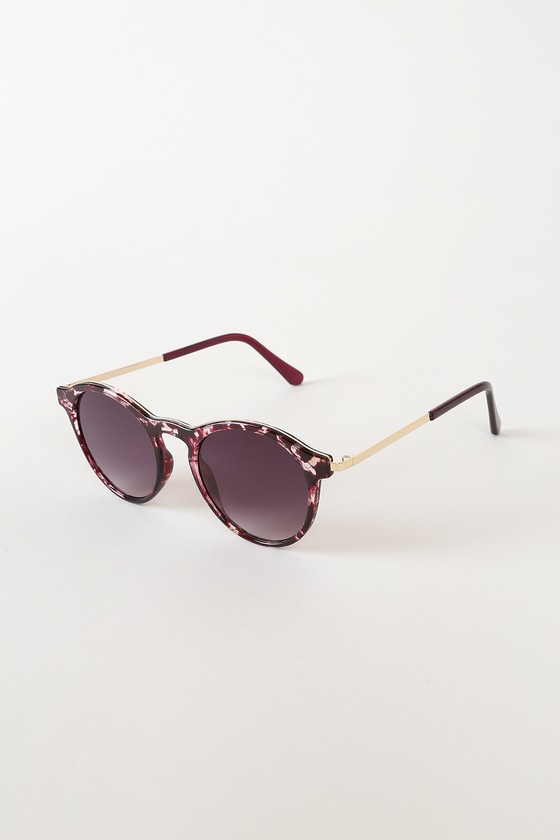 Chic Purple Tortoise Sunglasses Round Sunglasses Sunglasses Lulus