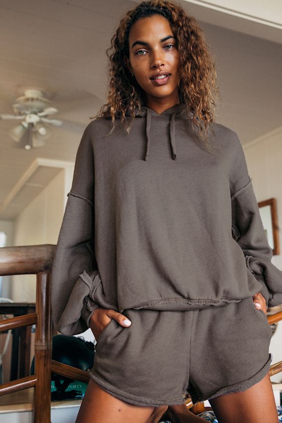 Washed Grey Hoodie - Fleece Sweatshirt - Hooded Sweatshirt - Lulus