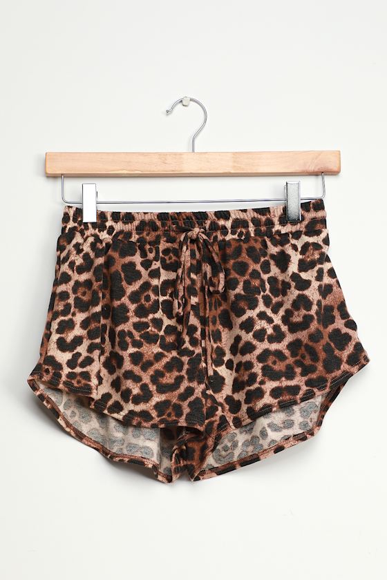Leopard Print Shorts - Comfy Lounge Shorts - Drawstring Shorts