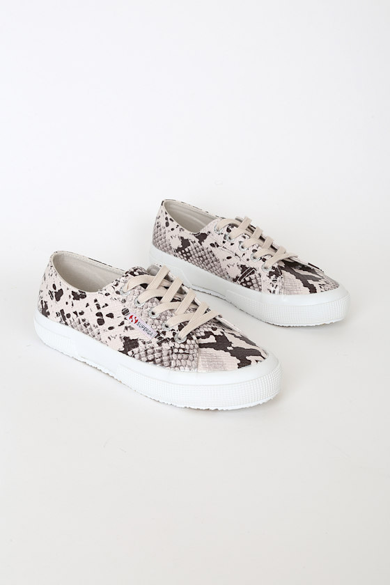 Superga 2750 SYNTH SNAKEW - Taupe Snake Sneakers - Cool Sneakers - Lulus