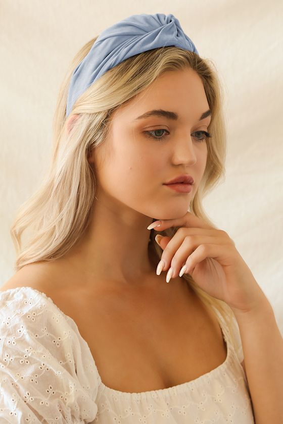 Cute Denim Blue Knotted Headband - Knot Headband - Hair Accessory - Lulus