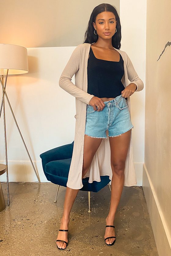 Beige Cardigan - Ribbed Cardigan Sweater - Button-Up Cardigan - Lulus