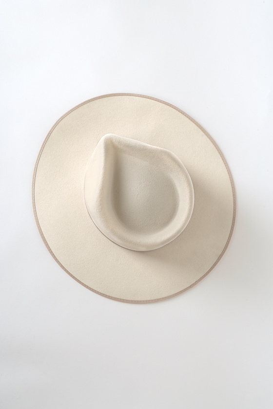 Lack of Color Ivory Rancher - Ivory Fedora Hat - Ribbon Trim
