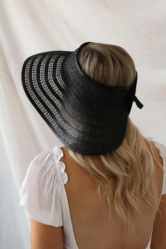 San Diego Hat Co. Visor - Chic Black Woven Visor - Velcro Sun Hat - Lulus