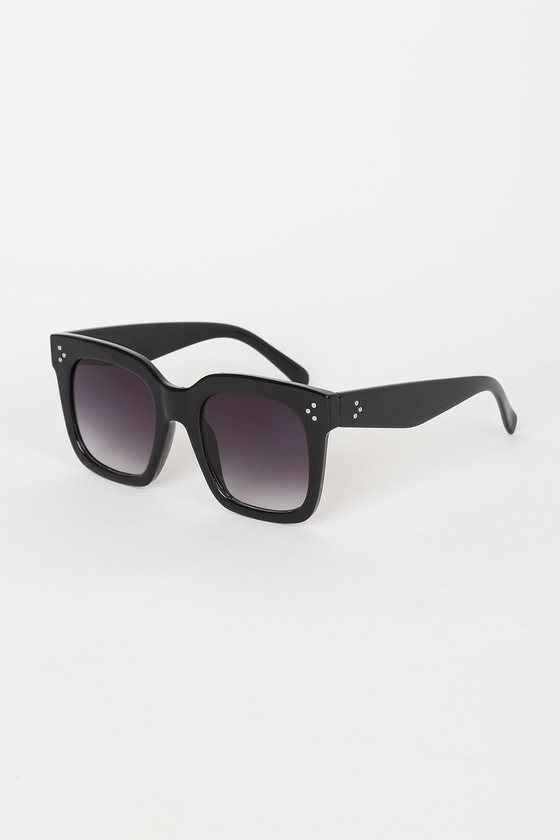 Cute Black Sunglasses Square Sunnies Oversized Sunglasses Lulus