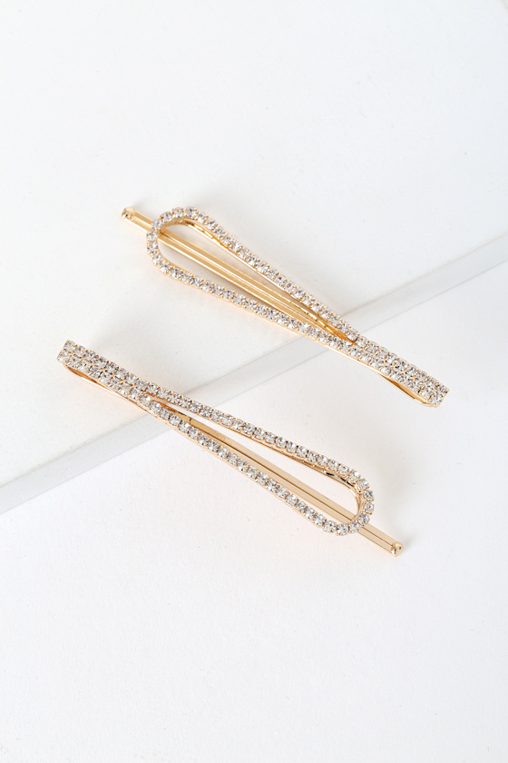 Gold Hair Pins - Rhinestone Hair Pin Set - Tear Drop Hair Pins - Lulus