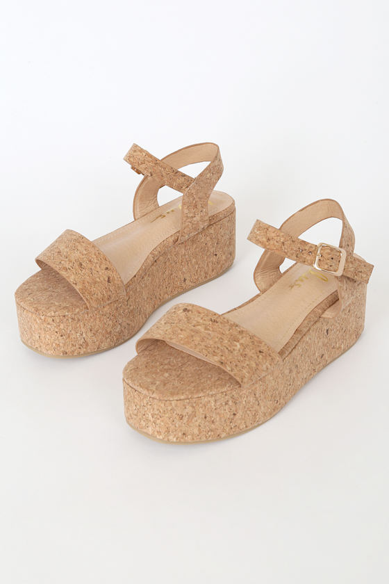 Cute Cork Wedges - Cork Wedge Sandals - Natural Cork Wedges - Lulus
