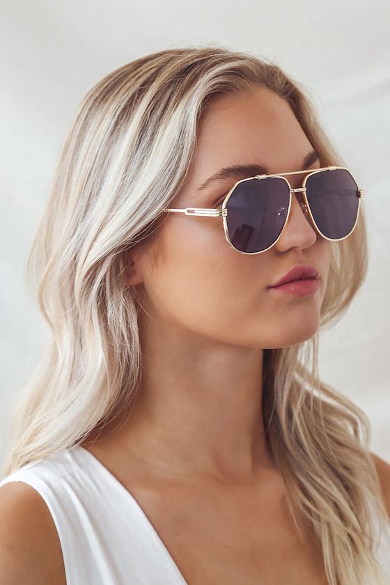 MINKPINK Flight Mode - Purple Lens Sunglasses - Wire Aviators - Lulus