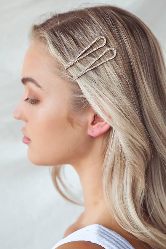 Gold Hair Pins - Rhinestone Hair Pin Set - Tear Drop Hair Pins - Lulus