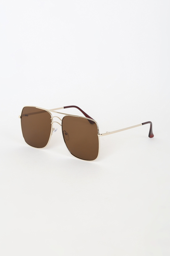 Gold Aviator Sunglasses Brown Lens Sunglasses Cute Sunnies Lulus