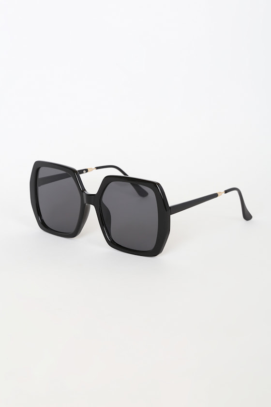 Black Sunglasses Square Sunnies Oversized Sunglasses Lulus