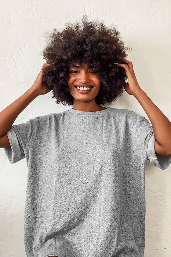 Comfy Heather Grey Top - Cuffed Tee - Short Sleeve Lounge Top - Lulus
