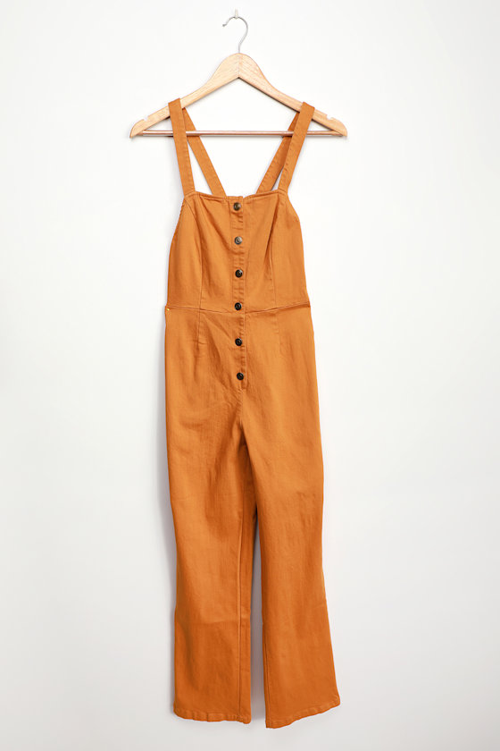 Sage The Label Sierra Overall Orange Overalls Denim Jumpsuit