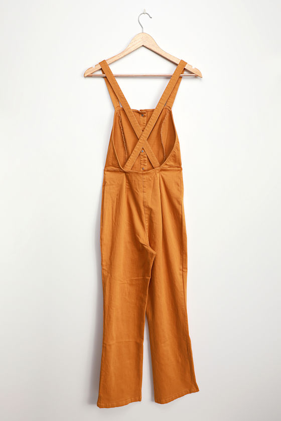 Sage The Label Sierra Overall Orange Overalls Denim Jumpsuit