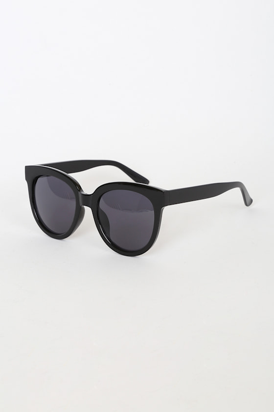 Classic Black Sunglasses Round Sunglasses Oversized Sunnies Lulus