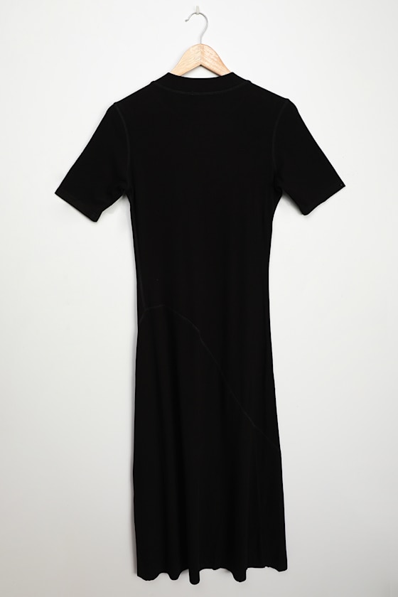 Black Maxi Dress Maxi Dress T Shirt Dress Ribbed Maxi Dress
