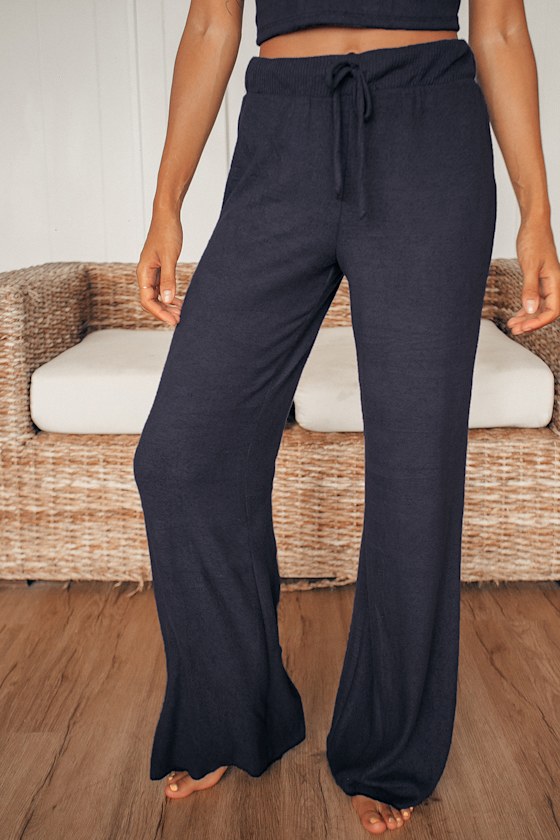 Denim Blue Sweatpants - Drawstring Pants - Lounge Pants - Lulus