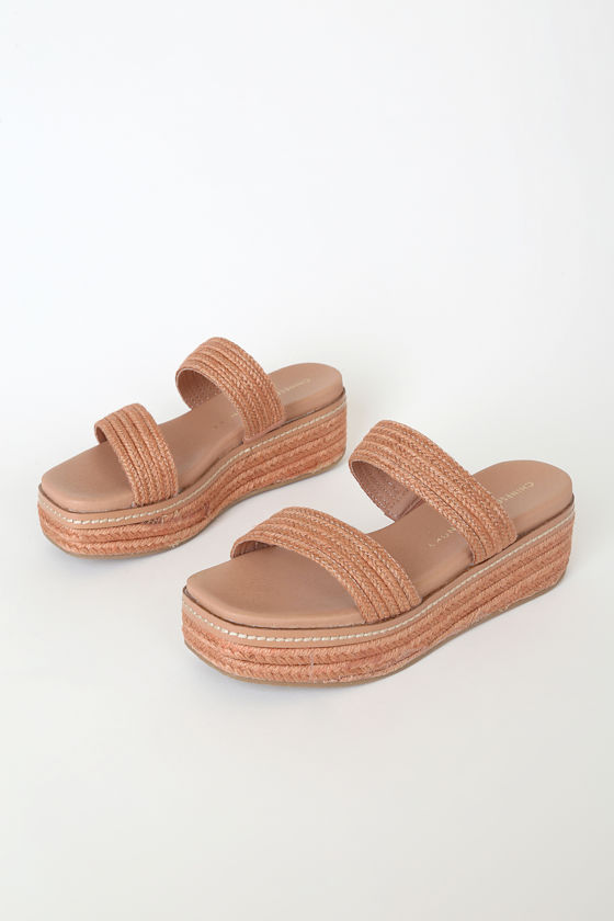 Chinese Laundry Zion - Clay Jute Sandals - Cute Platform Sandals - Lulus